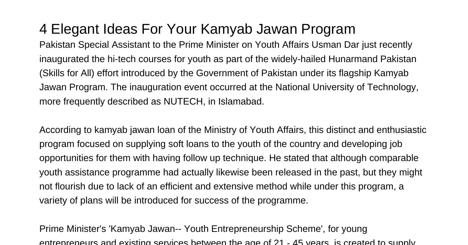 4 Elegant Ideas For Your Kamyab Jawan Program kyiqr.pdf.pdf | DocDroid