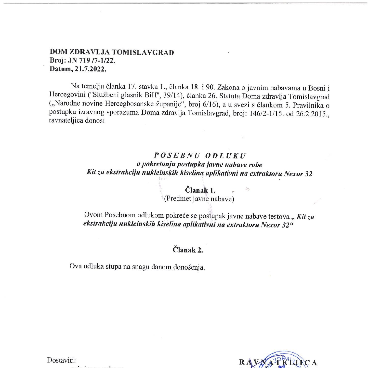 POSEBNA ODLUKA O POKRETANJU- KIT ZA EKSTRAKCIJU.pdf | DocDroid