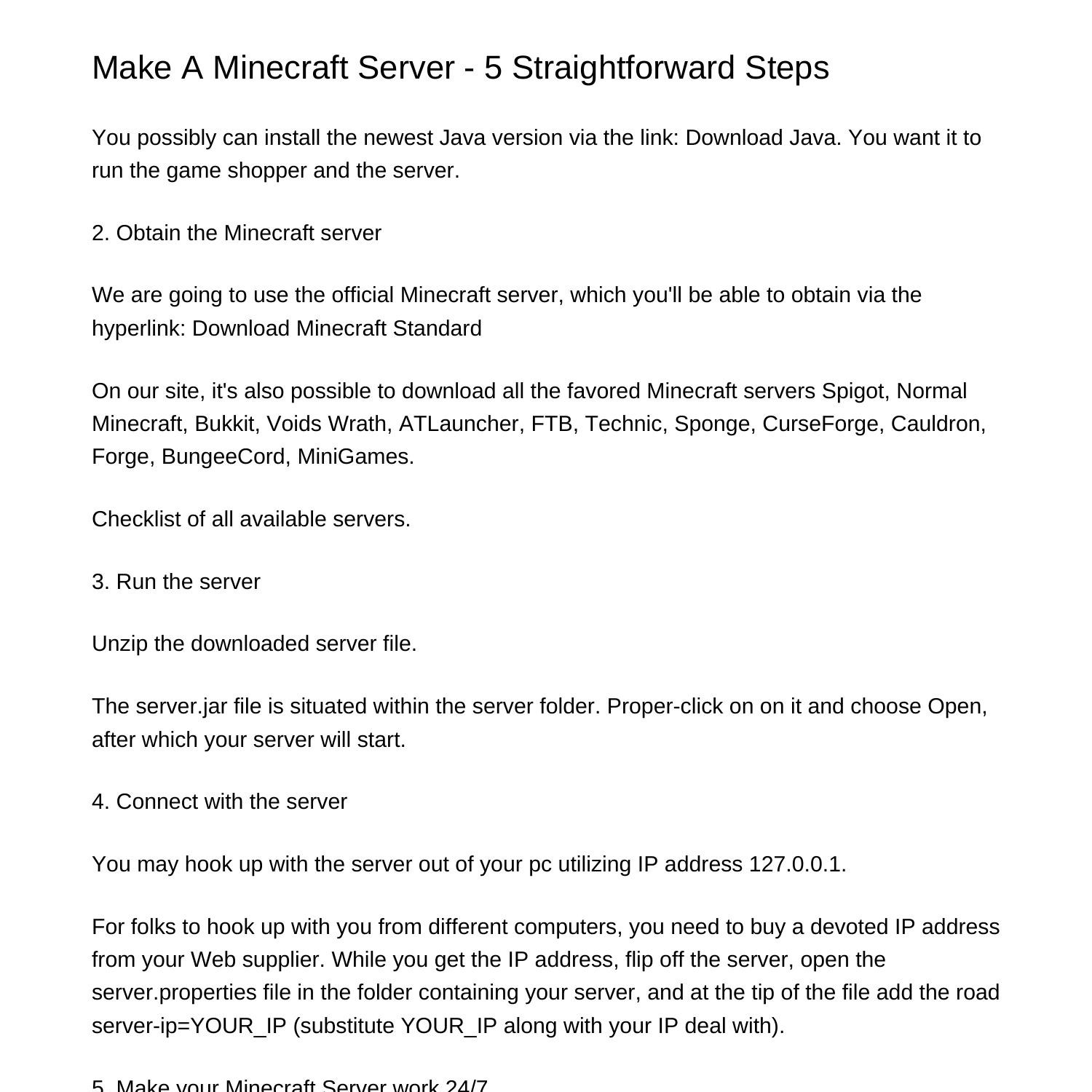 Make A Minecraft Server 5 Easy Stepsmngoe.pdf.pdf | DocDroid