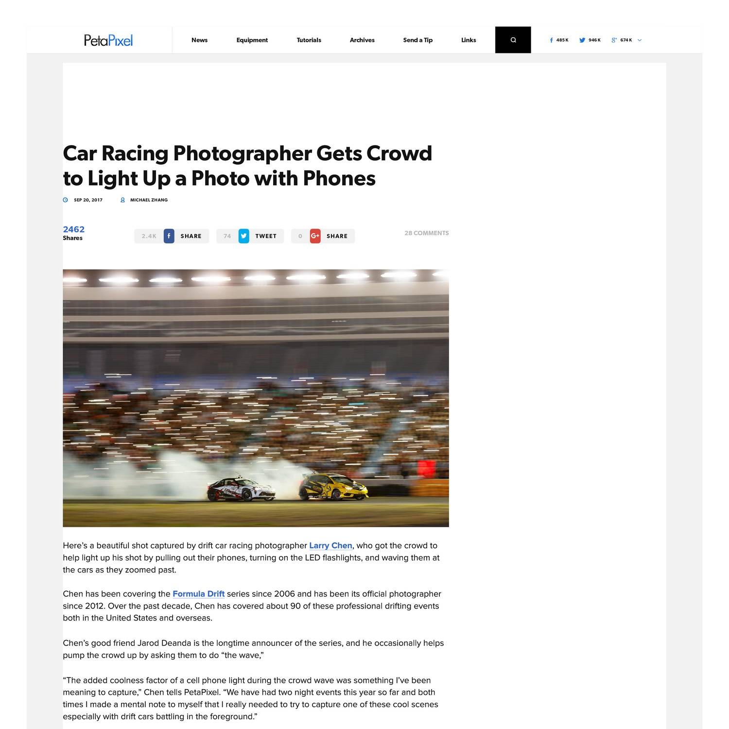 Car Racing Photographer Gets Crowd to Light Up a Photo with Phones.pdf ...