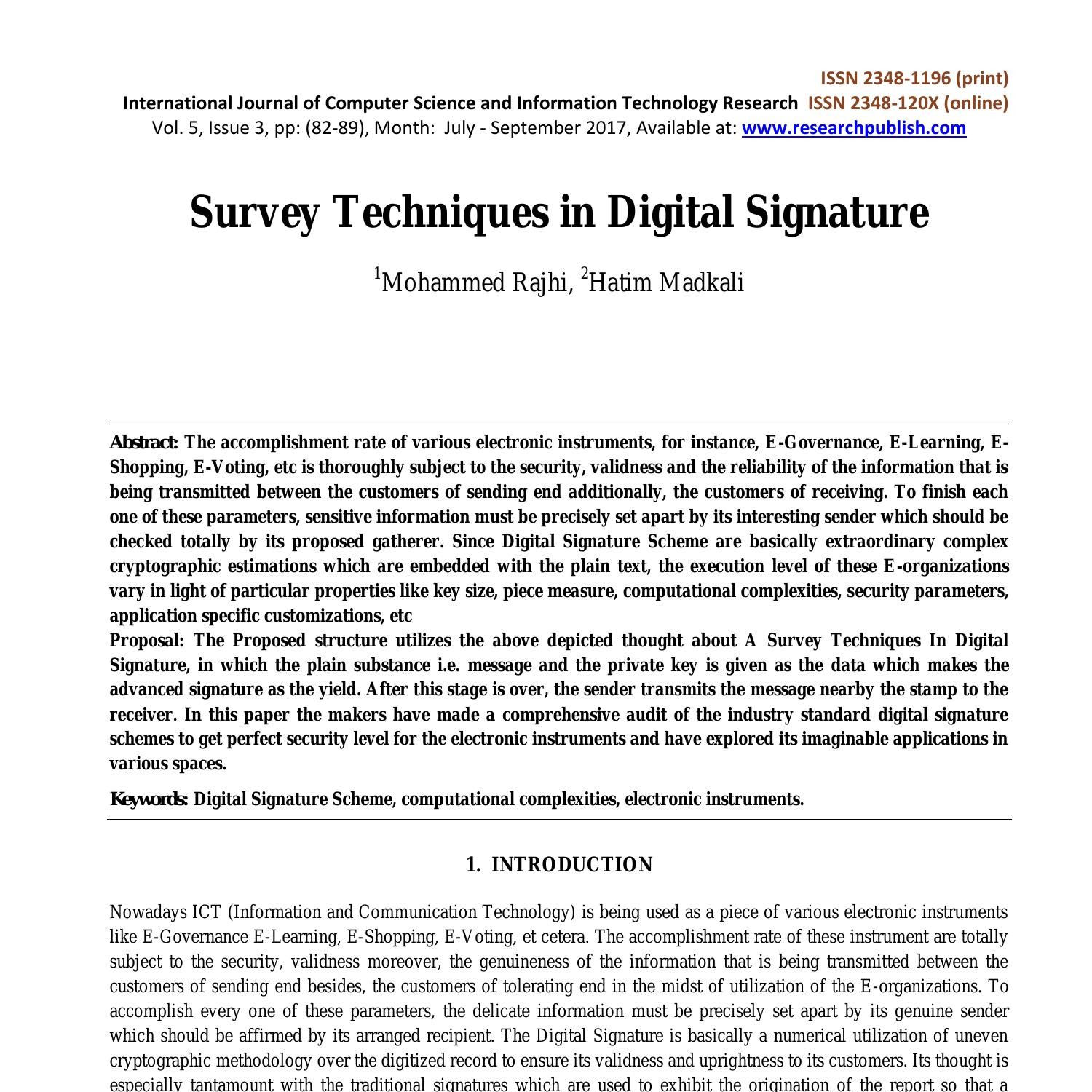 Survey Techniques in Digital Signature-4853.pdf | DocDroid