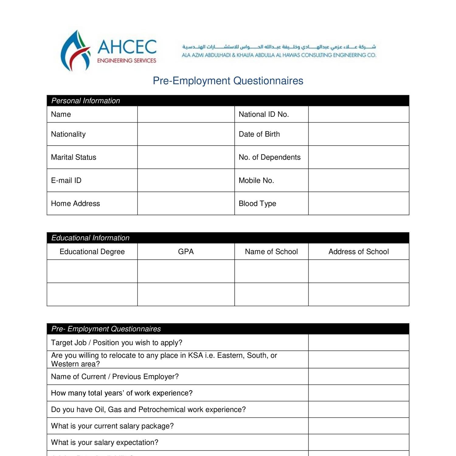 Pre-Employment Questionaires.docx | DocDroid