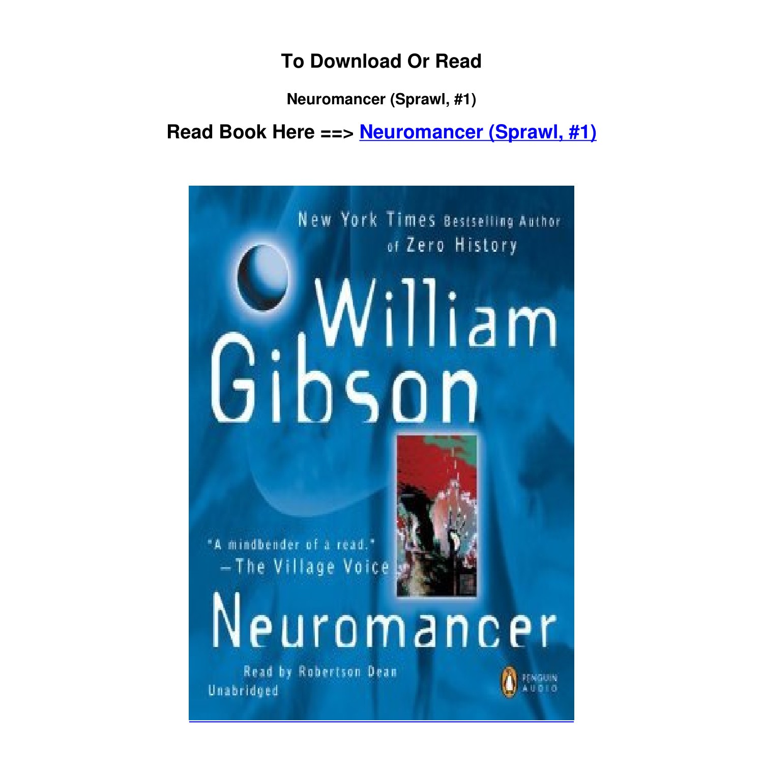 Neuromancer Pdf Neuromancer By William Gibson (First Edition, First