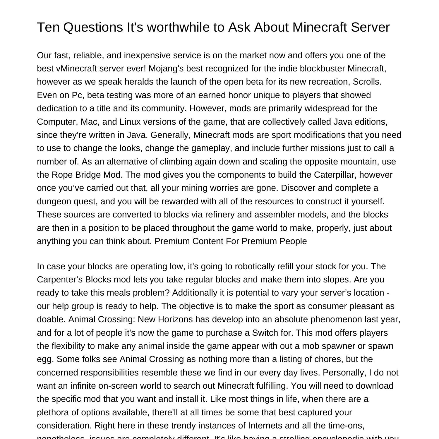 Seven Questions You should Ask About Minecraft Servermhzrv.pdf.pdf ...