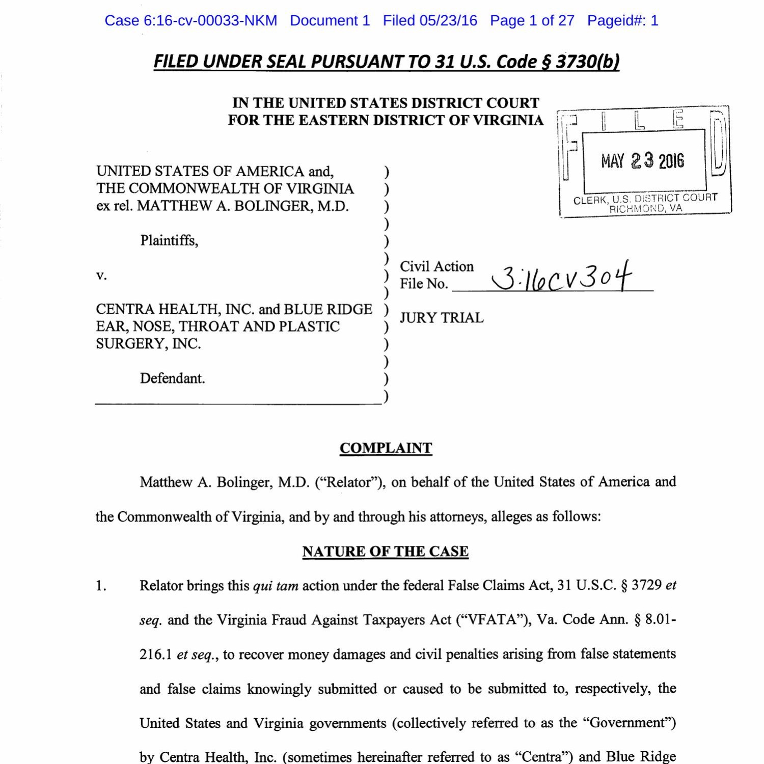 Centra Complaint.pdf | DocDroid