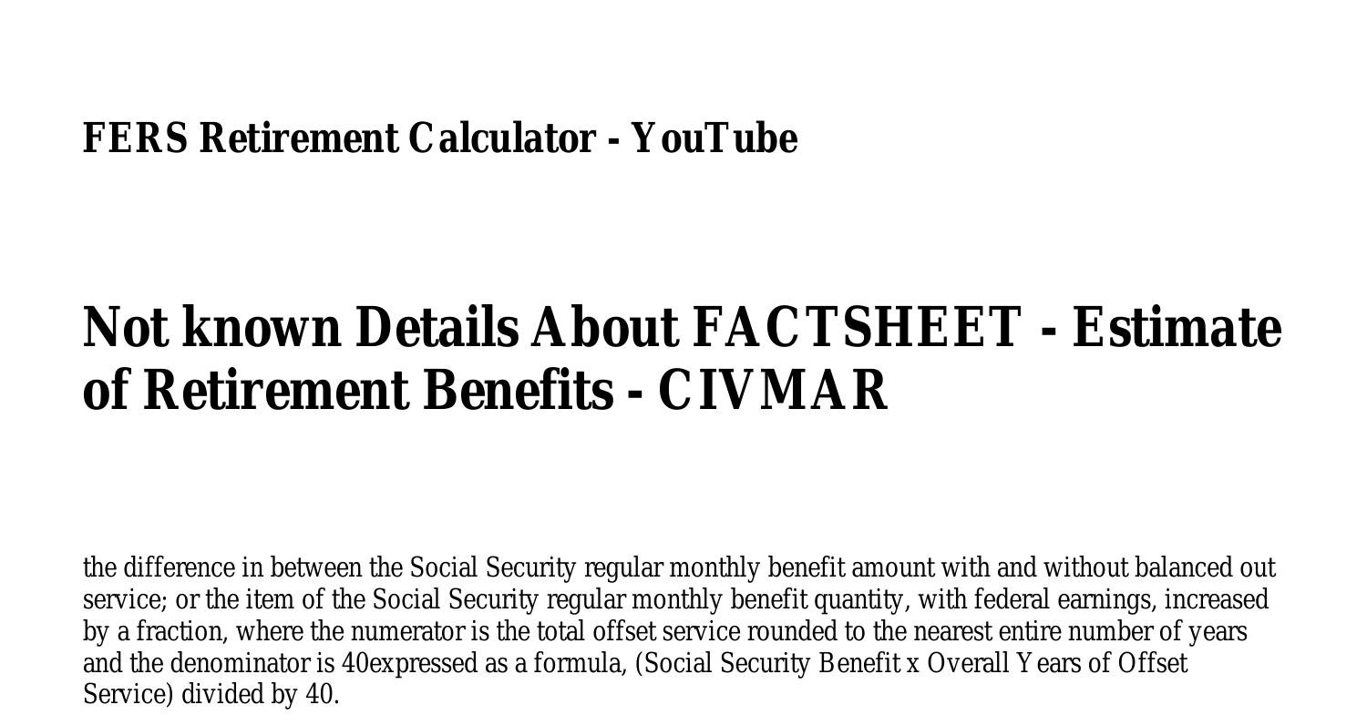 FERS special retirement supplement calculationutyvvvtobx.pdf.pdf | DocDroid