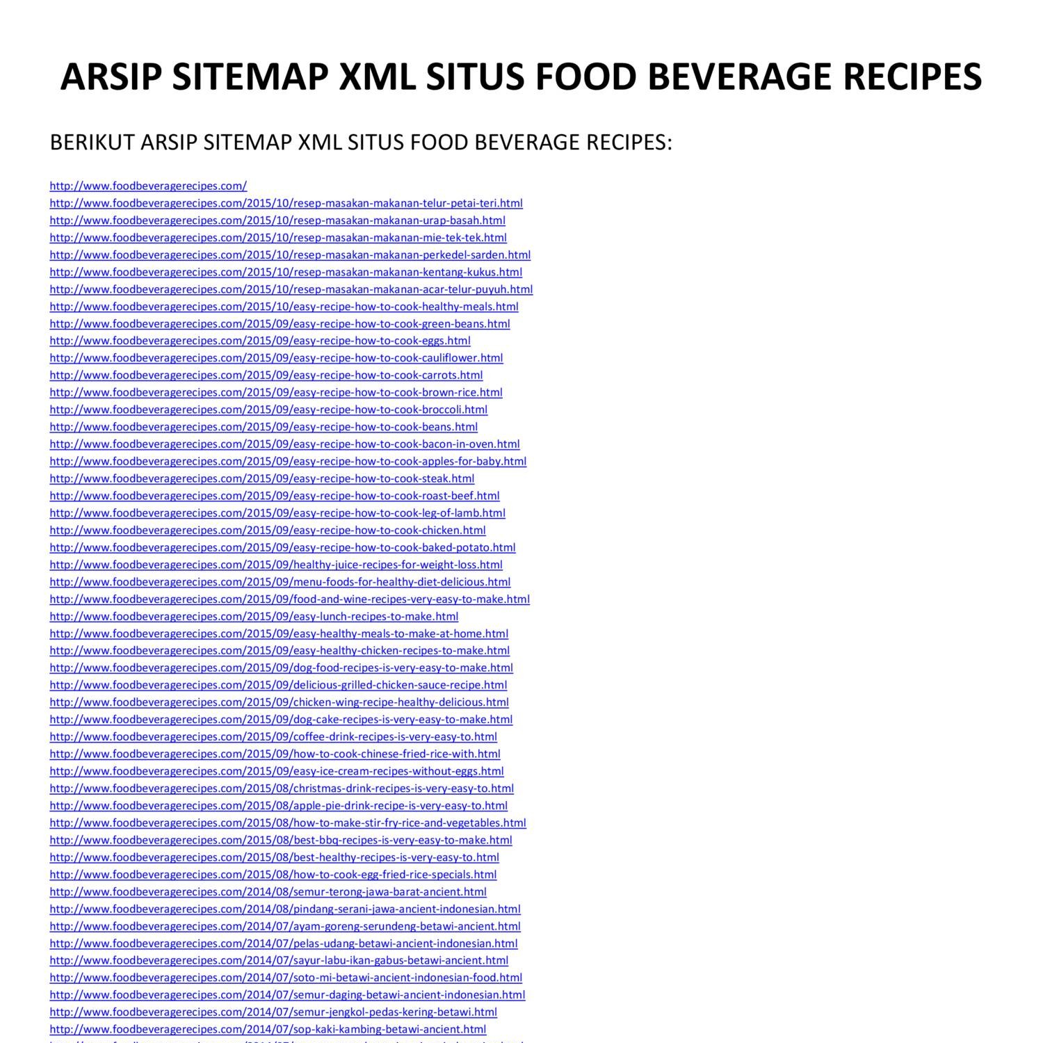 ARSIP SITEMAP XML SITUS FOOD BEVERAGE RECIPES.pdf | DocDroid