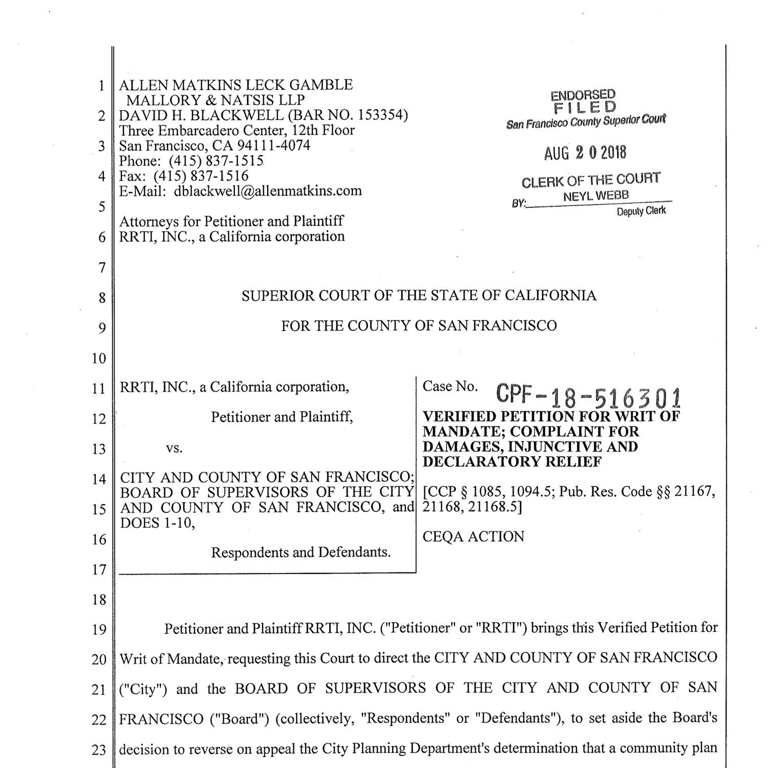 SF-#1088649-v1-RRTI_-_Verified_Petition_For_Writ_of_Mandate;_Complaint ...