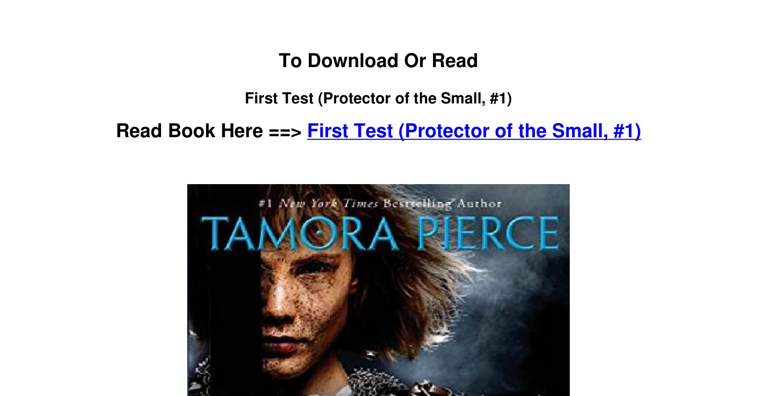 DOWNLOAD Pdf First Test Protector of the Small 1 BY Tamora Pierce.pdf ...