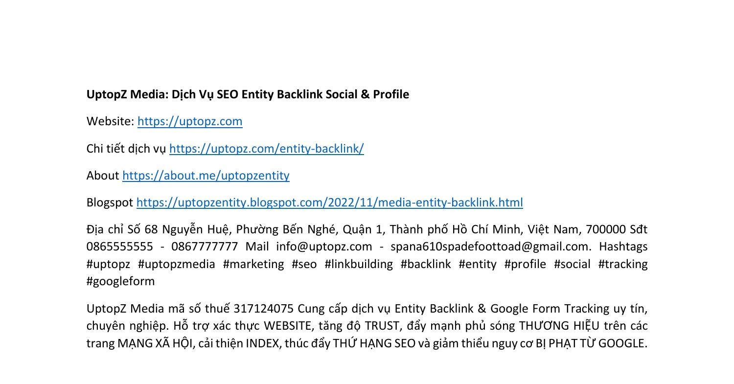 Dich Vu SEO Entity Backlink Social Profile UptopZ Media.pdf | DocDroid