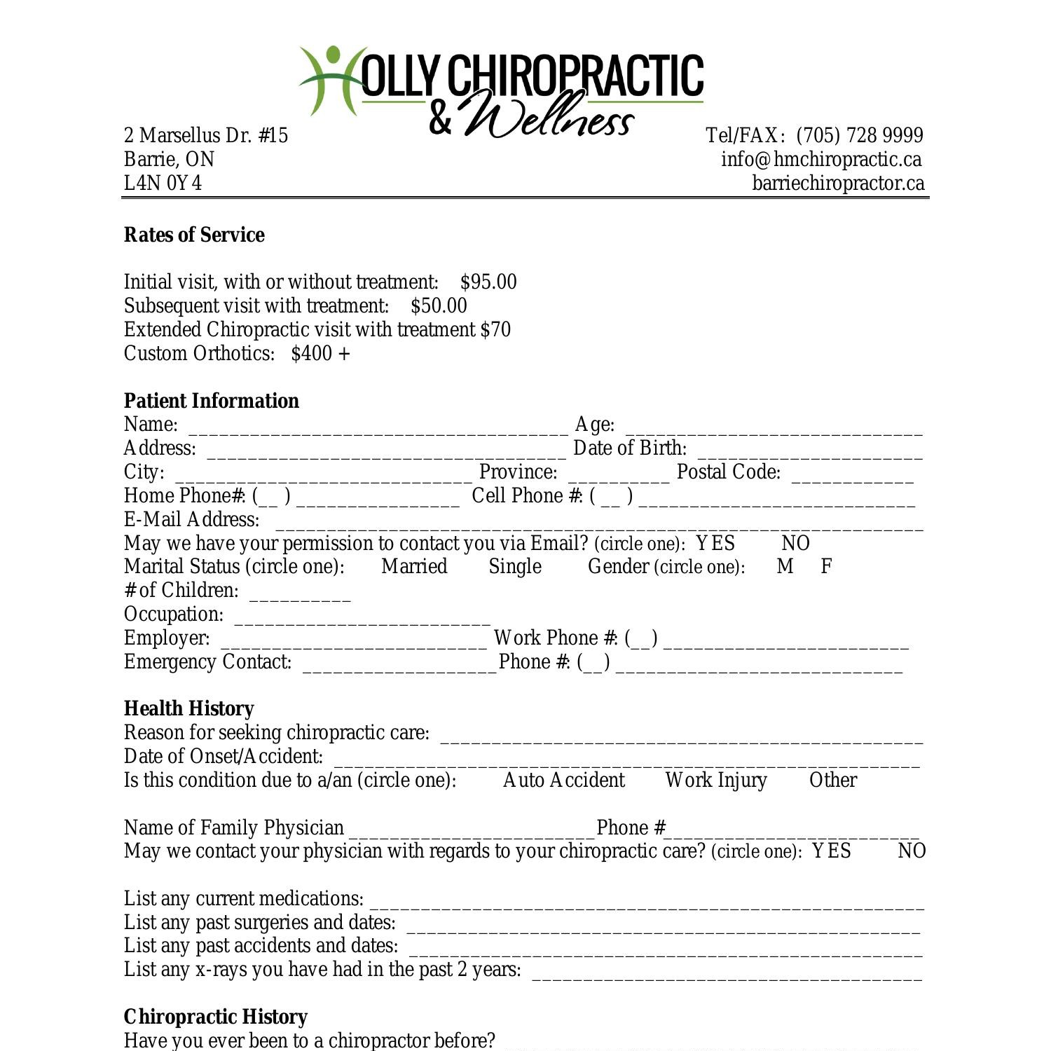 Chiropractic New Patient Intake .pdf | DocDroid