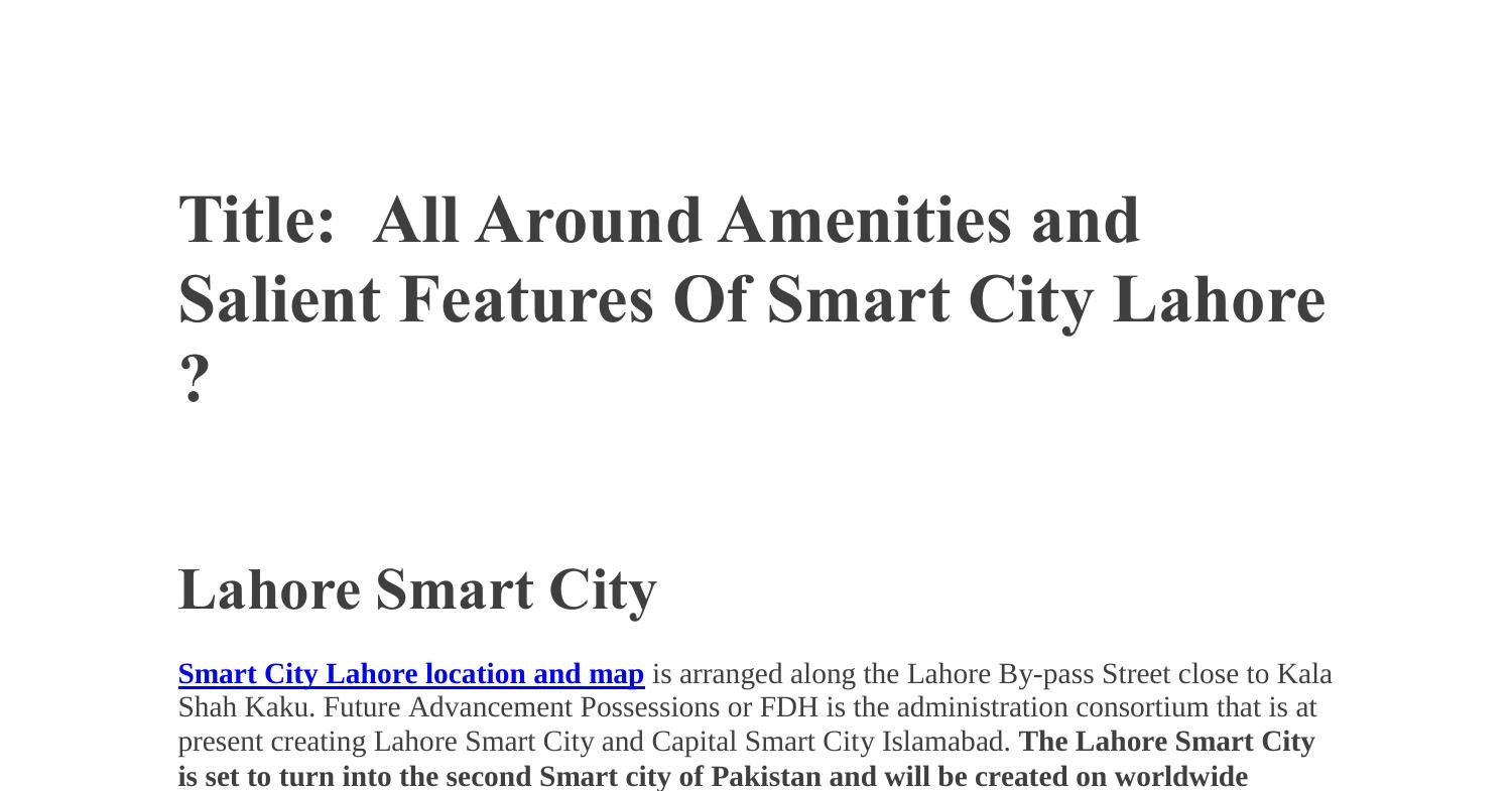 All Around Amenities and Salient Features Of Smart City Lahore.pdf | DocDroid