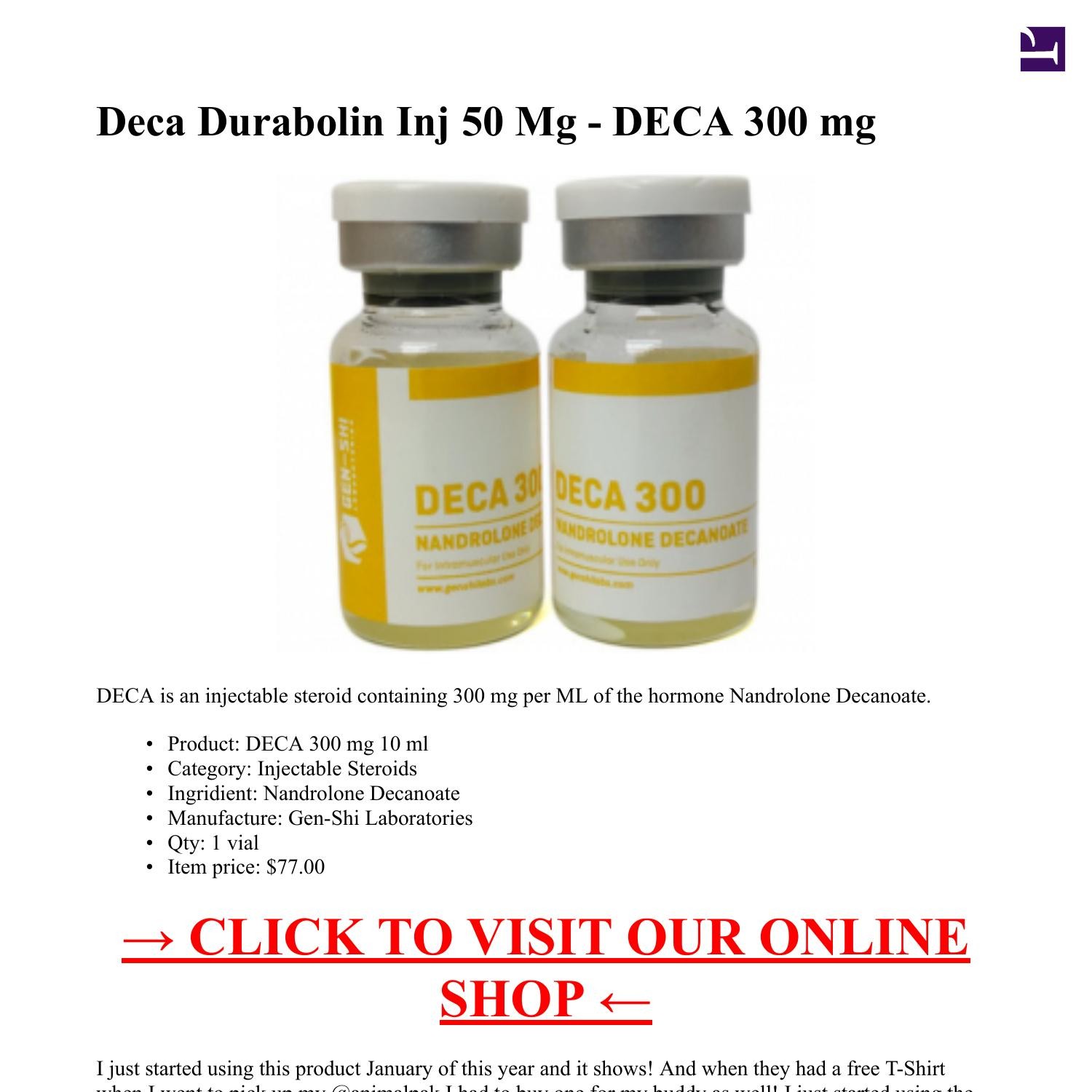 Deca Durabolin Inj 50 Mg - DECA 300 mg 1 vial 10 ml.pdf | DocDroid