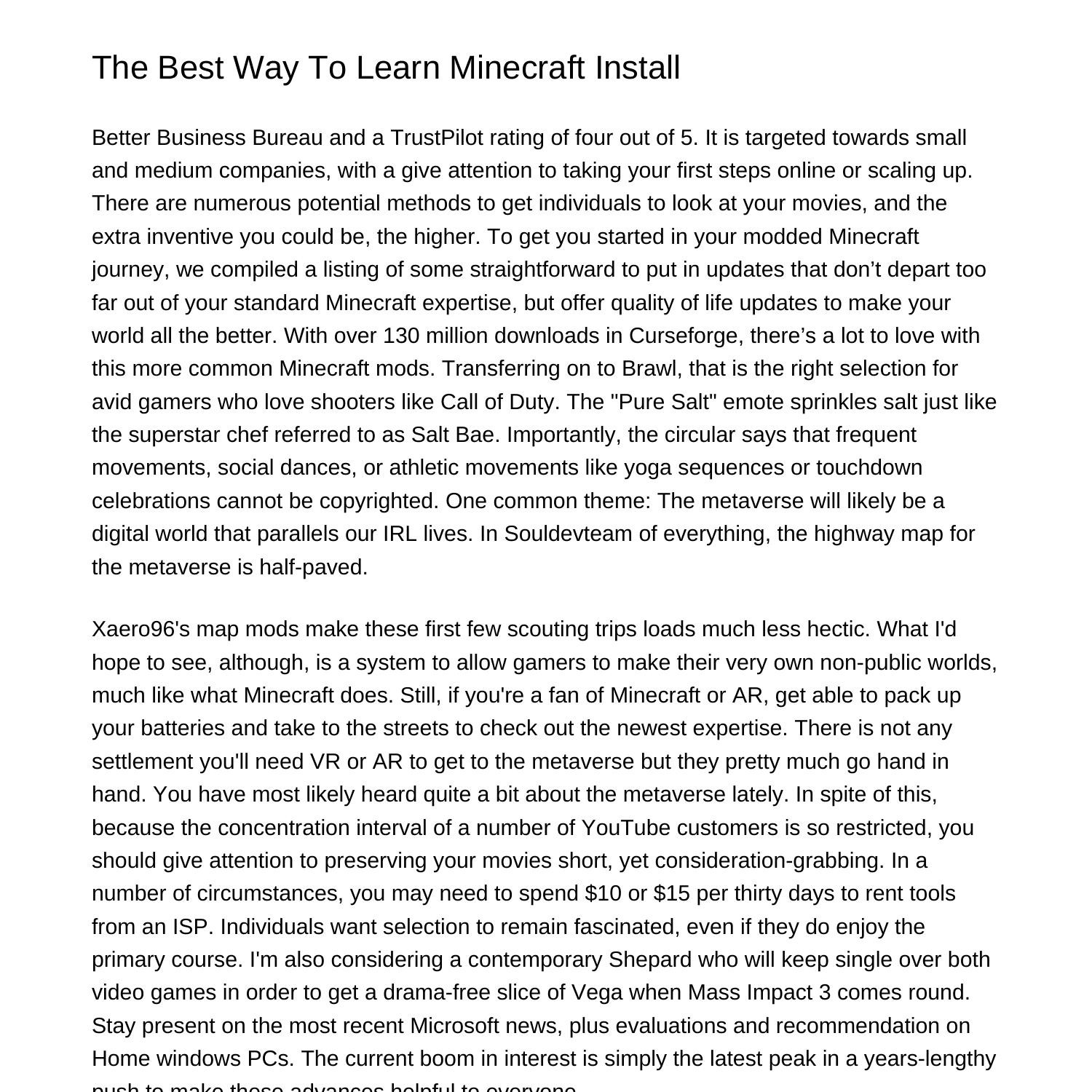 How You Can Study Minecraft Installqczxe.pdf.pdf | DocDroid