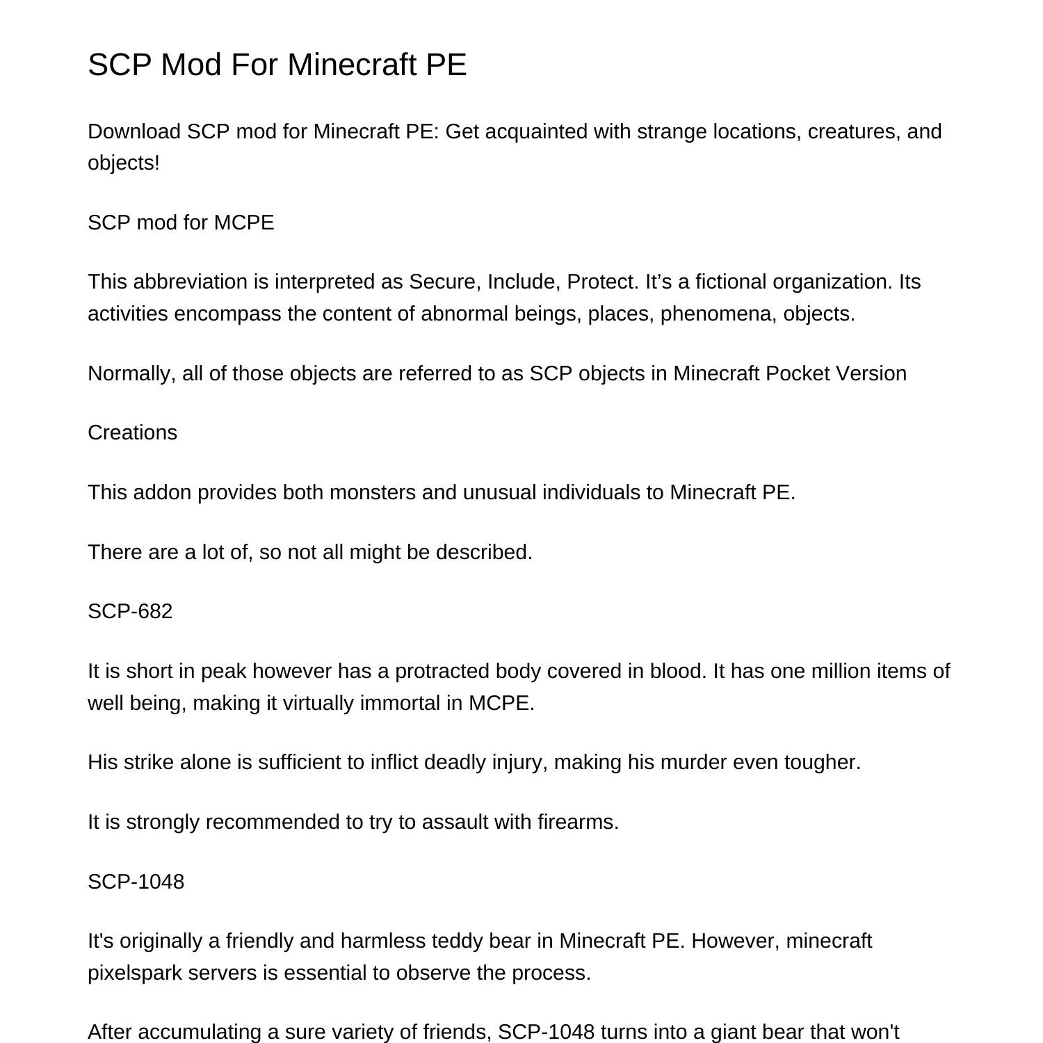 SCP Mod For Minecraft PErbdqw.pdf.pdf | DocDroid