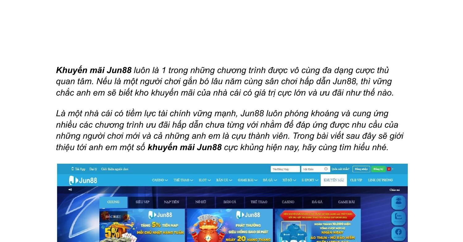 Những chương trình khuyến mãi tại Jun88 - Ưu đãi hấp dẫn.pdf | DocDroid