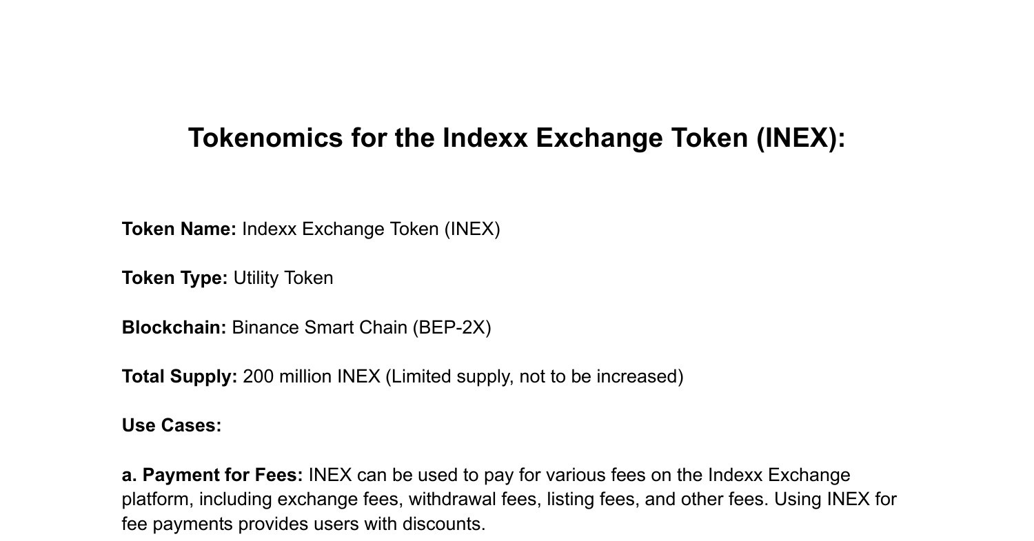 Indexx Exchange Tokenomics V1.2.pdf | DocDroid