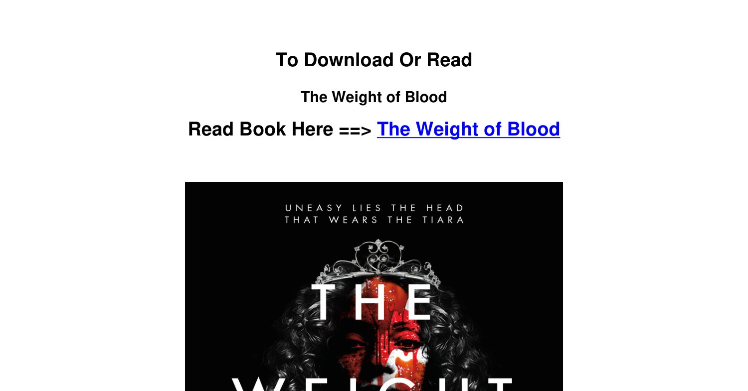 download pdf The Weight of Blood By Tiffany D Jackson.pdf | DocDroid