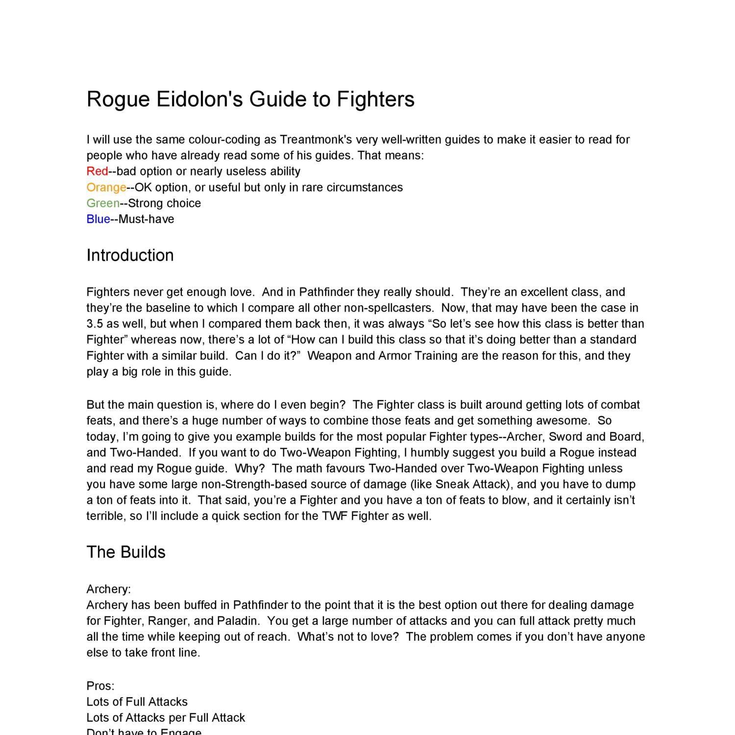 Rogue Eidolon - Fighter Guide.pdf | DocDroid