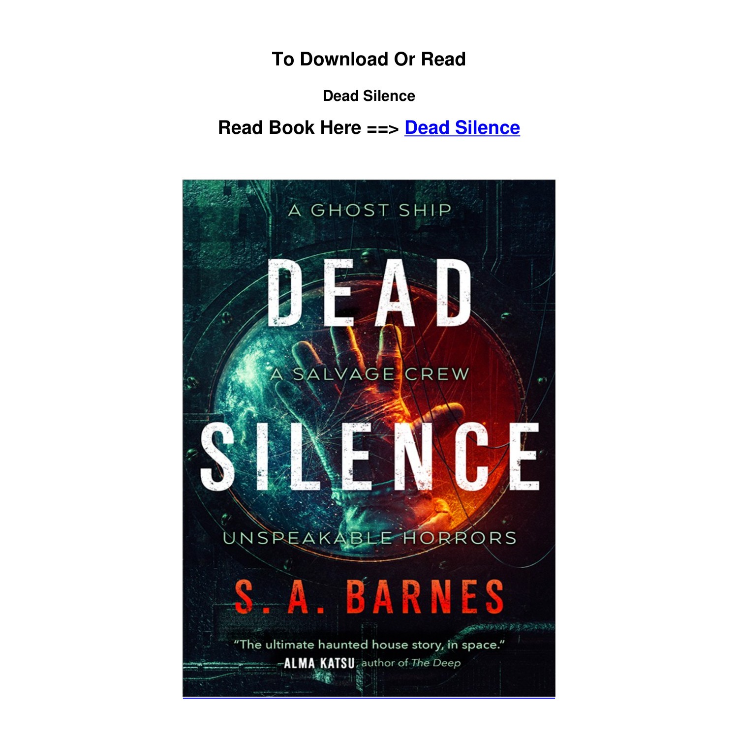 ePub DOWNLOAD Dead Silence BY S A Barnes.pdf | DocDroid