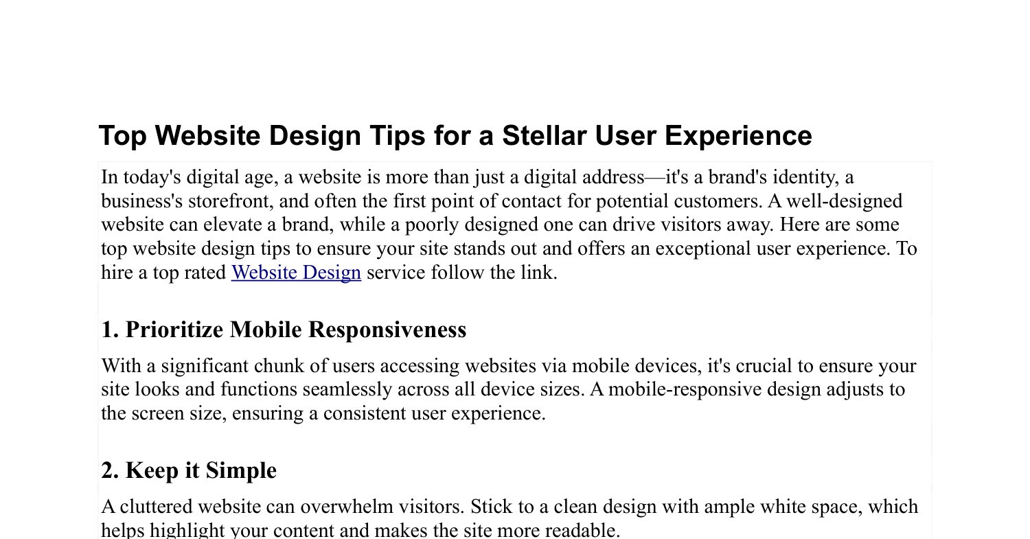 Top Website Design Tips for a Stellar User Experience.odt | DocDroid