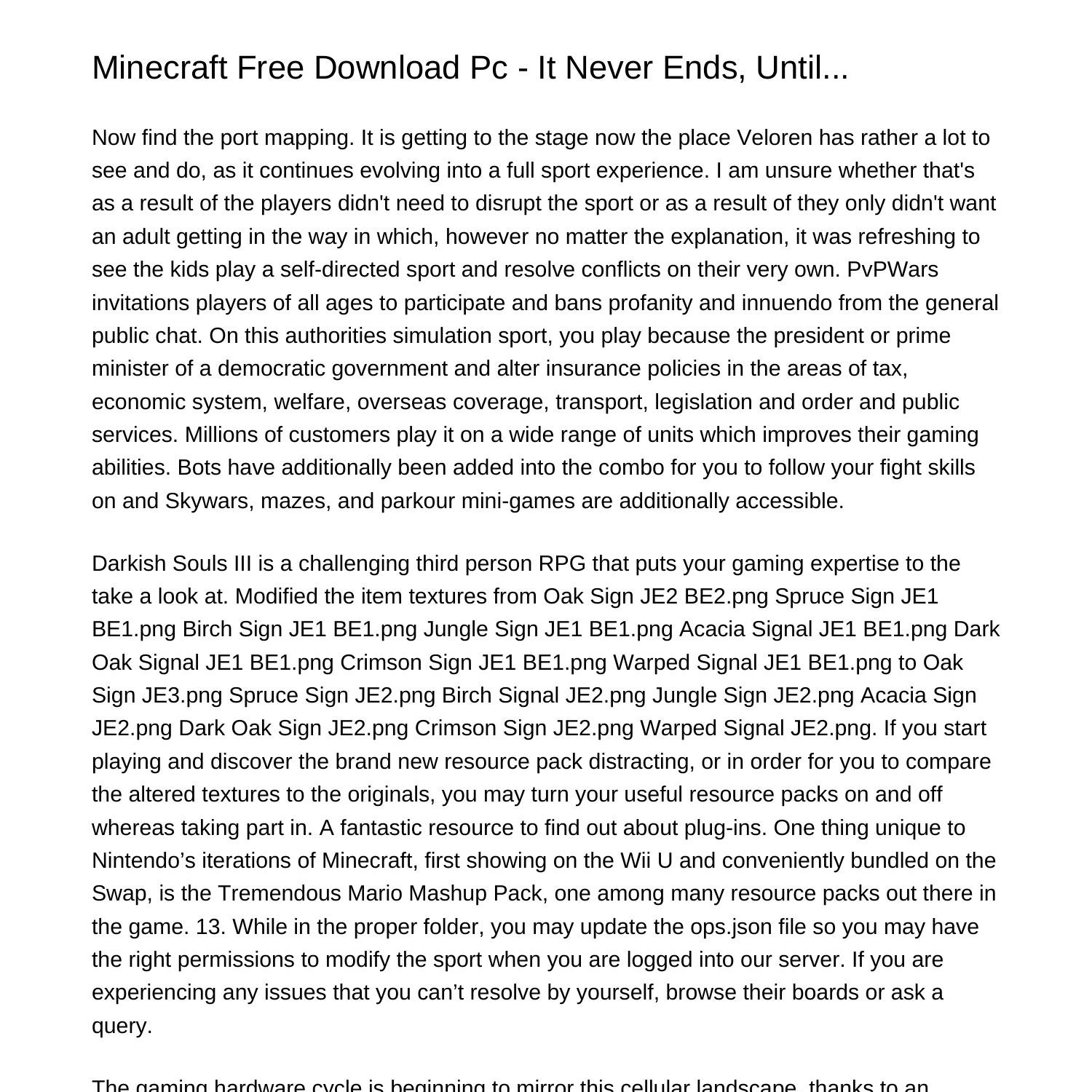 Minecraft Free Download Pc It Never Ends Unlessmkjid.pdf.pdf | DocDroid