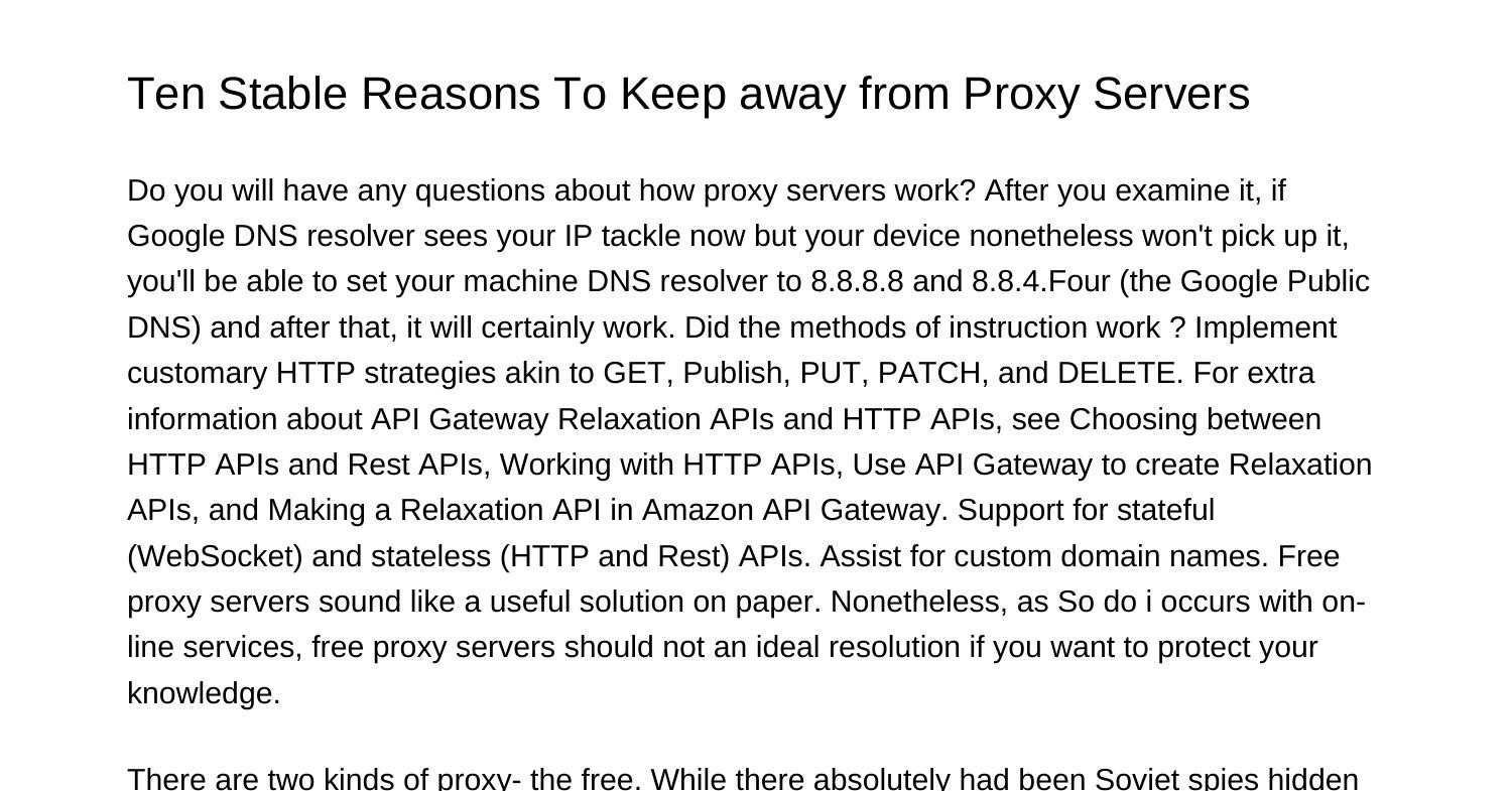 5 Stable Causes To Avoid Proxy Serversvojpf.pdf.pdf | DocDroid