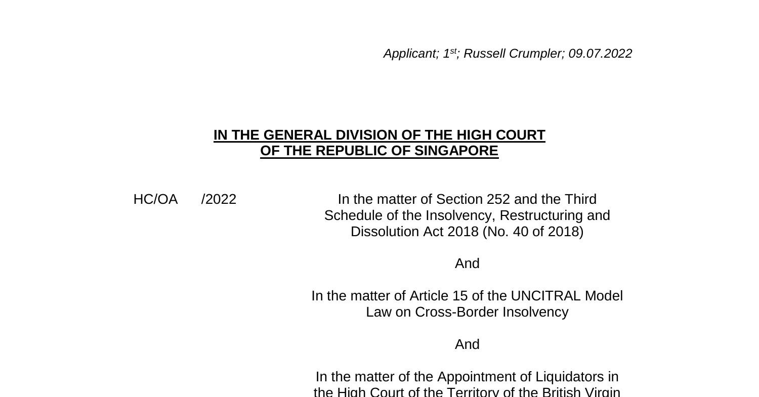 20220709-3AC-BVI-Liquidation-Recognition-1st-Affidavit-of-Russell ...