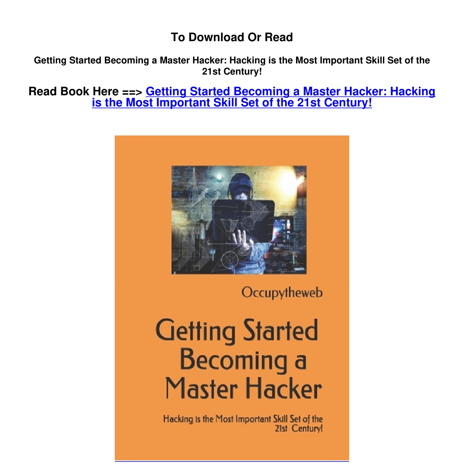 download EPUB Getting Started Becoming a Master Hacker Hacking is the ...