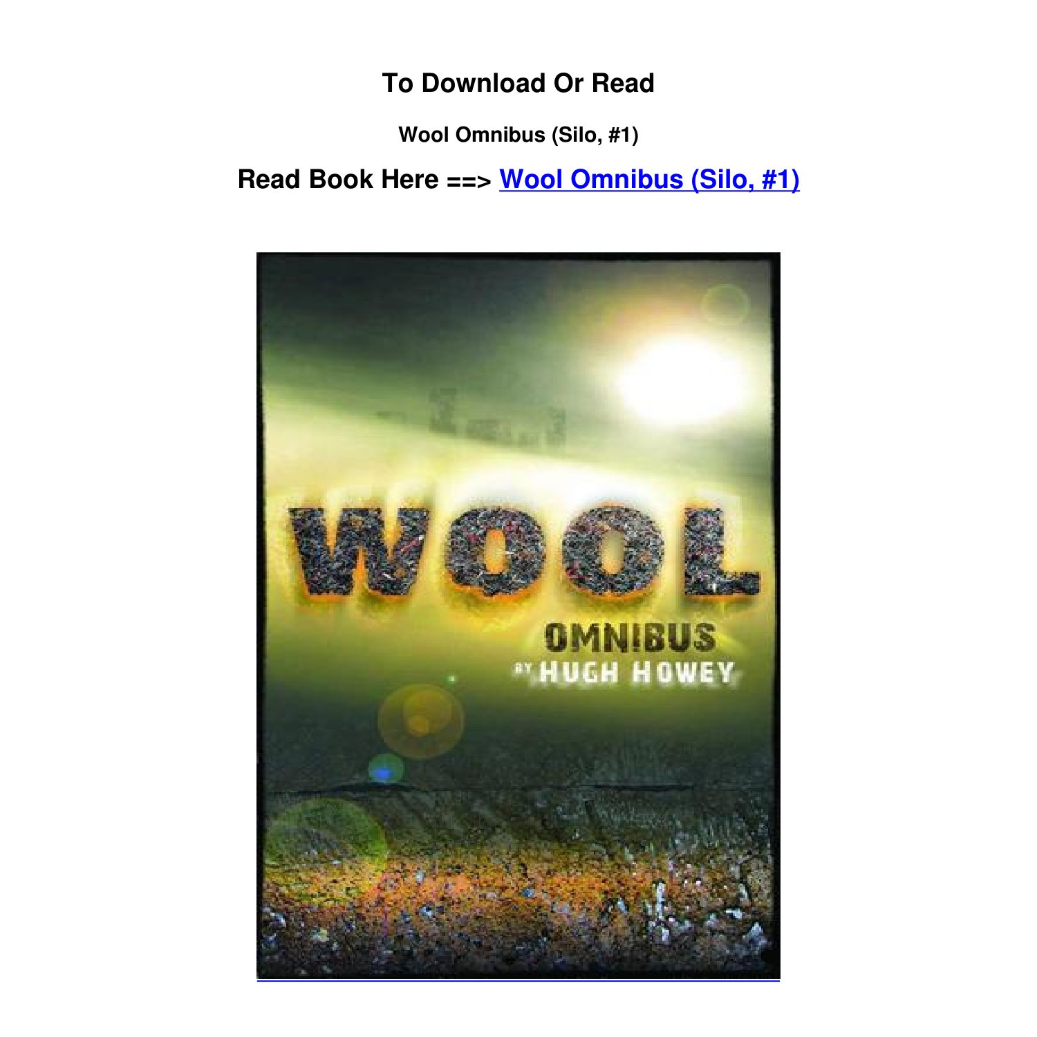 PDF download Wool Omnibus Silo 1 By Hugh Howey.pdf | DocDroid