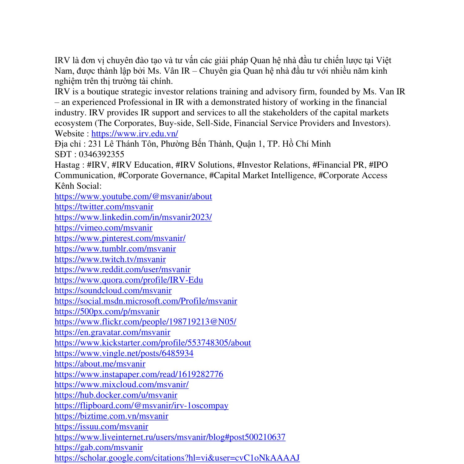 Chuyên gia Quan hệ nhà đầu tư Ms. Vân IR.docx | DocDroid