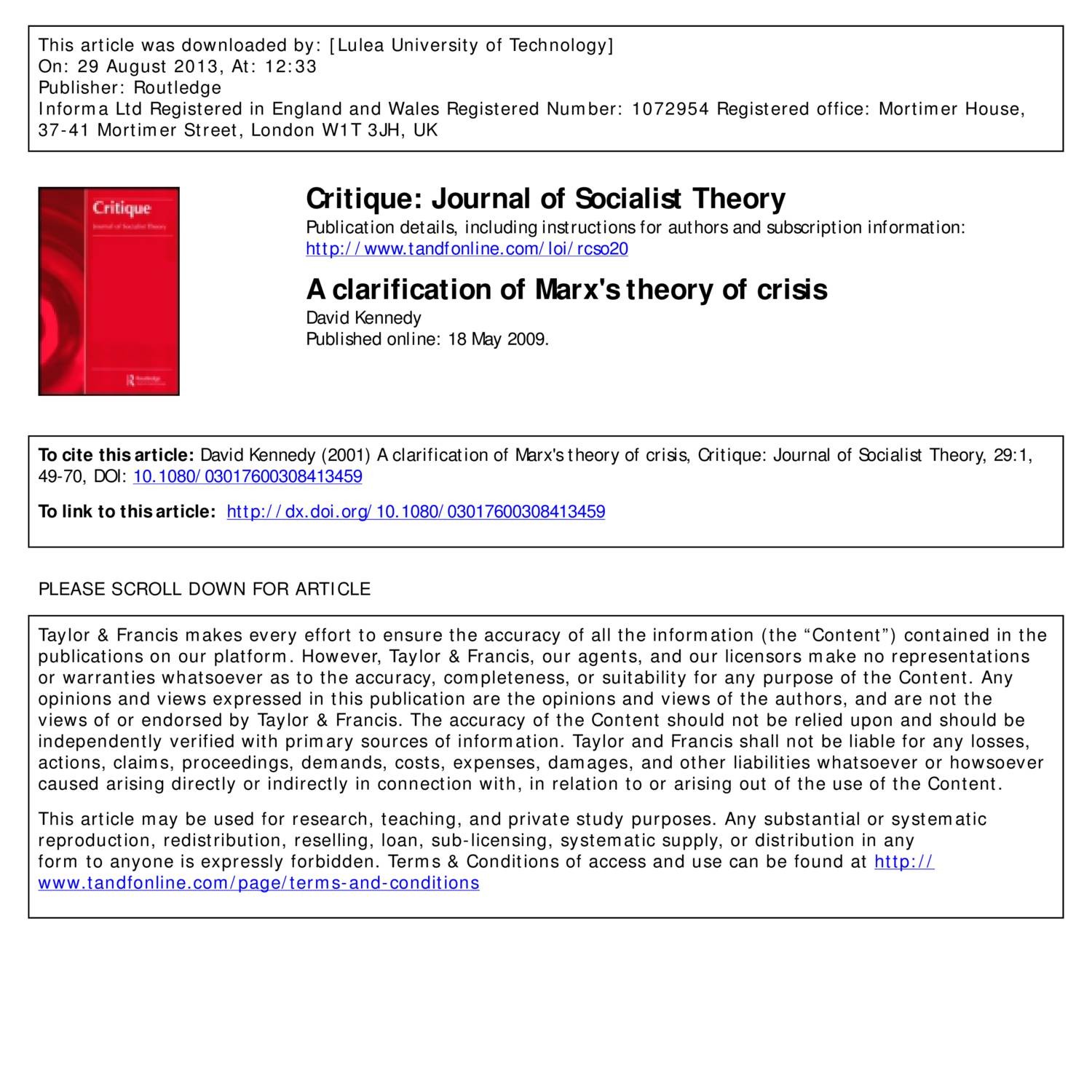 David Kennedy - A clarification of Marx's theory of crisis.pdf | DocDroid