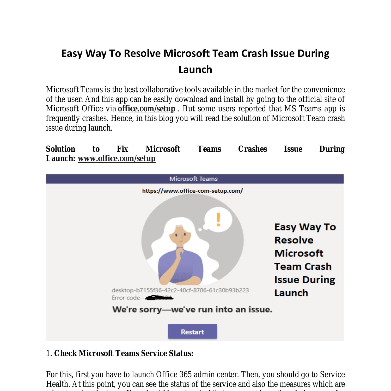 Easy Way To Resolve Microsoft Team Crash Issue During Launch.pdf | DocDroid