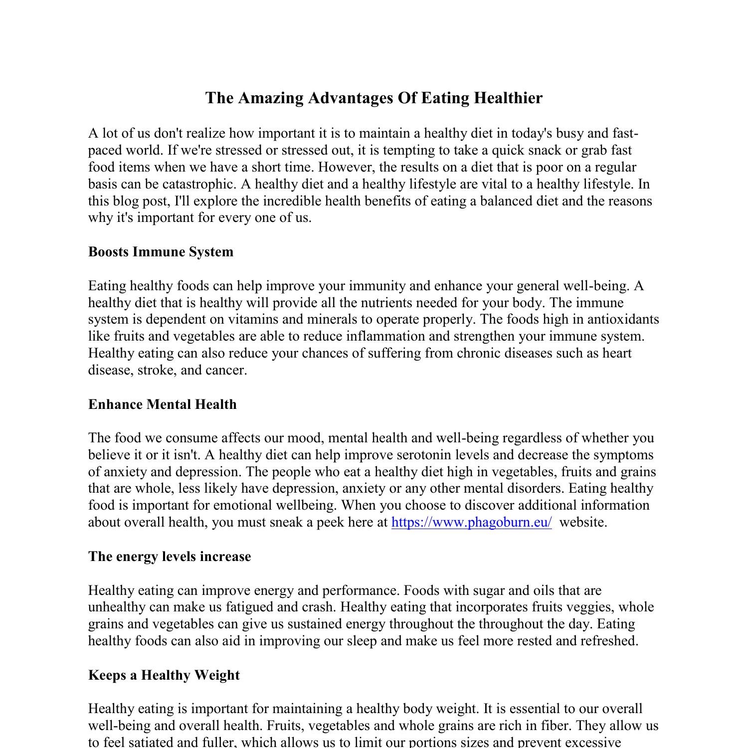 The Amazing Advantages Of Eating Healthier.pdf | DocDroid