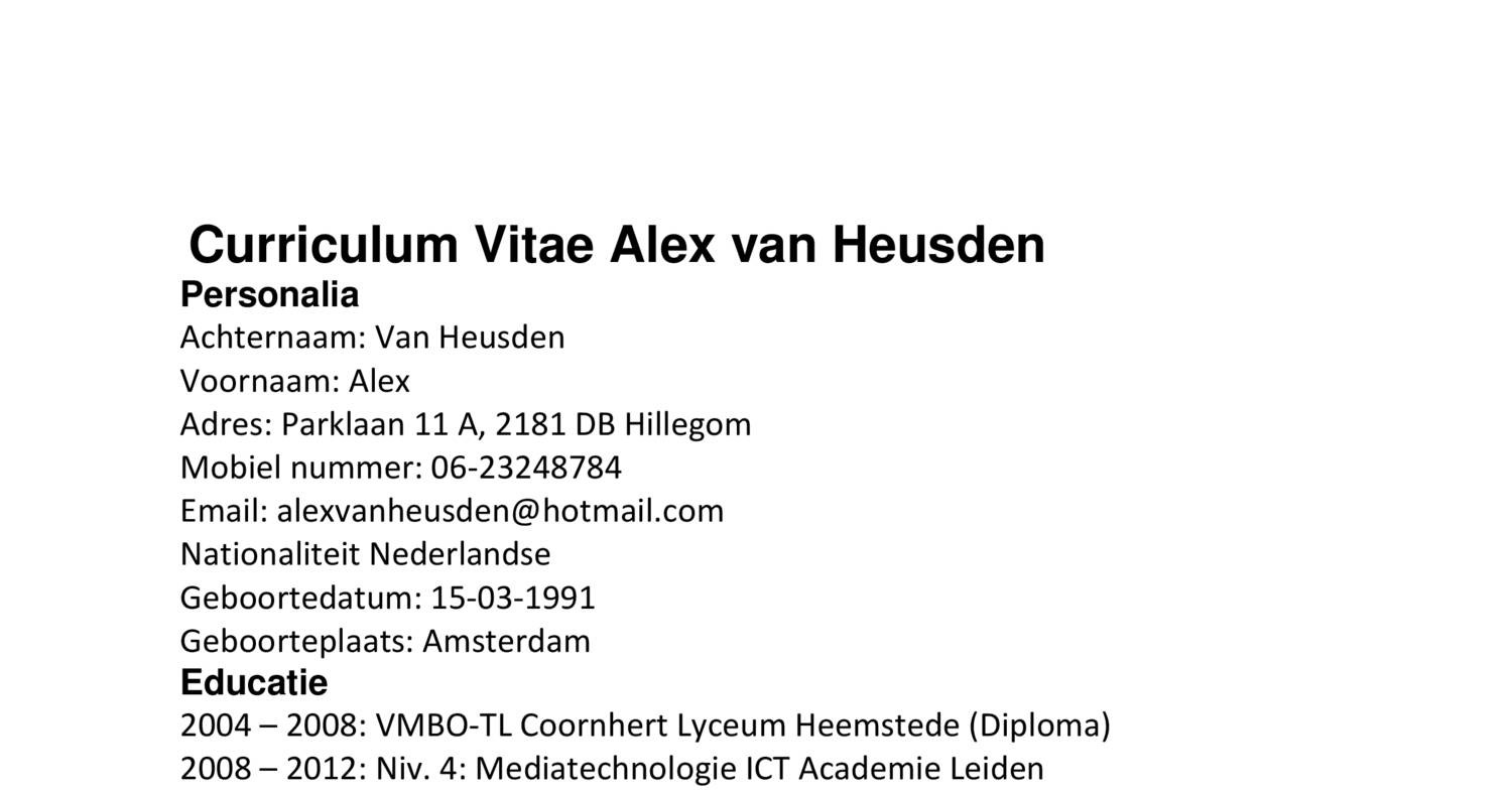 Curriculum Vitae Alex van Heusden.pdf | DocDroid