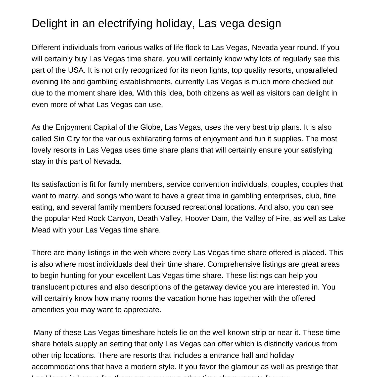 Delight in an electrifying trip Las vega designuygrj.pdf.pdf | DocDroid