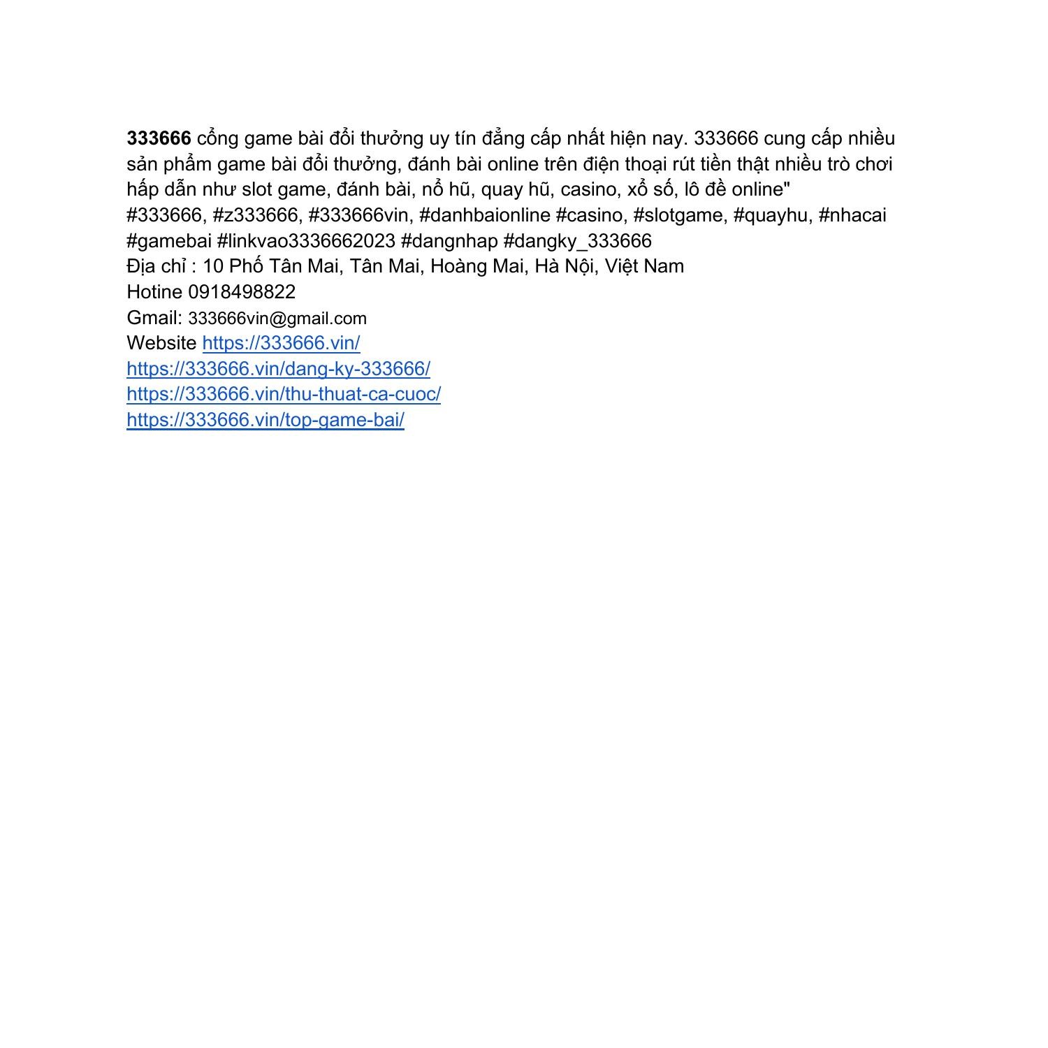 333666 cổng game bài đổi thưởng uy tín đẳng cấp nhất hiện nay.docx | DocDroid
