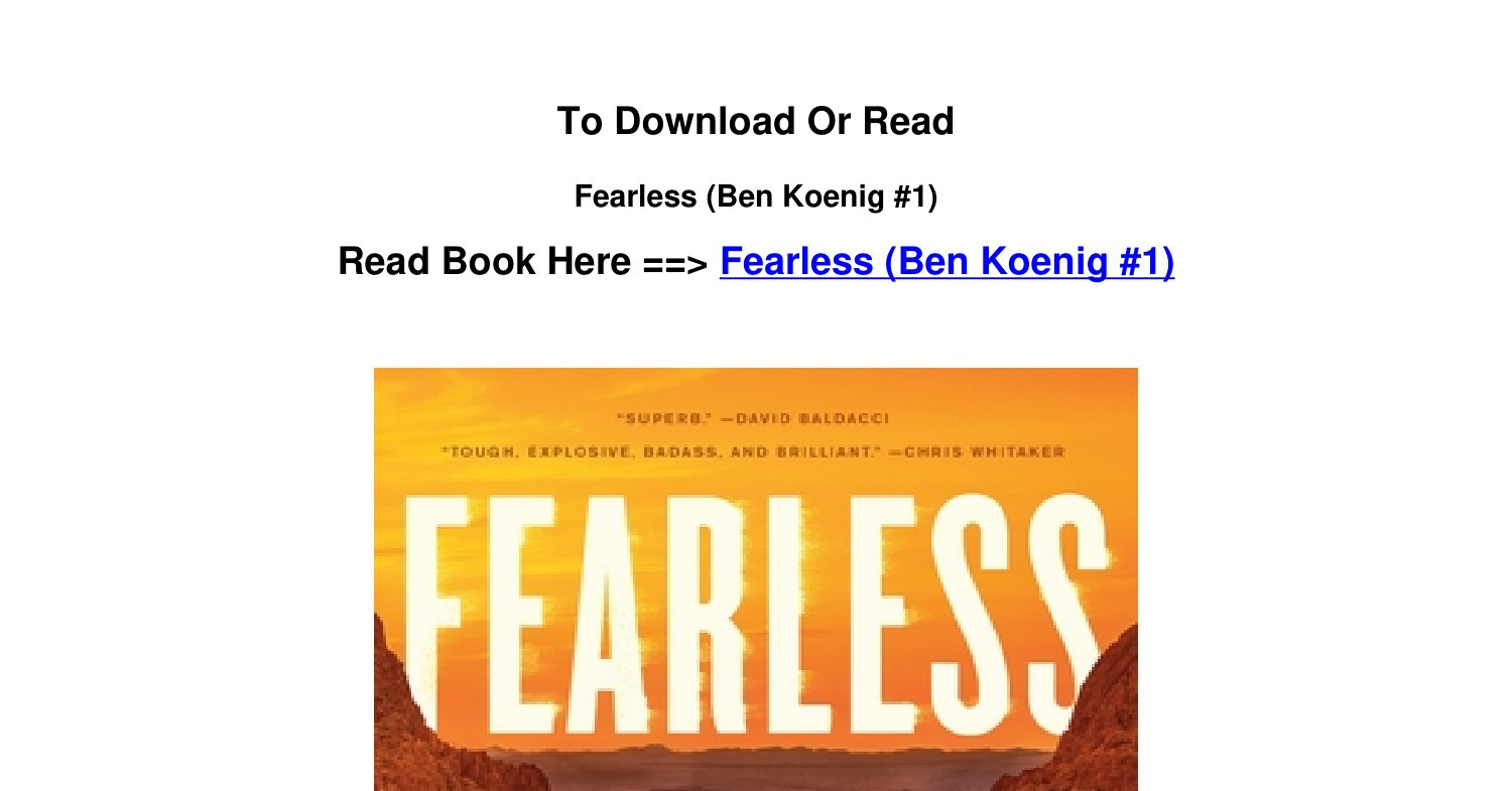 EPub Download Fearless Ben Koenig 1 By M W Craven.pdf | DocDroid