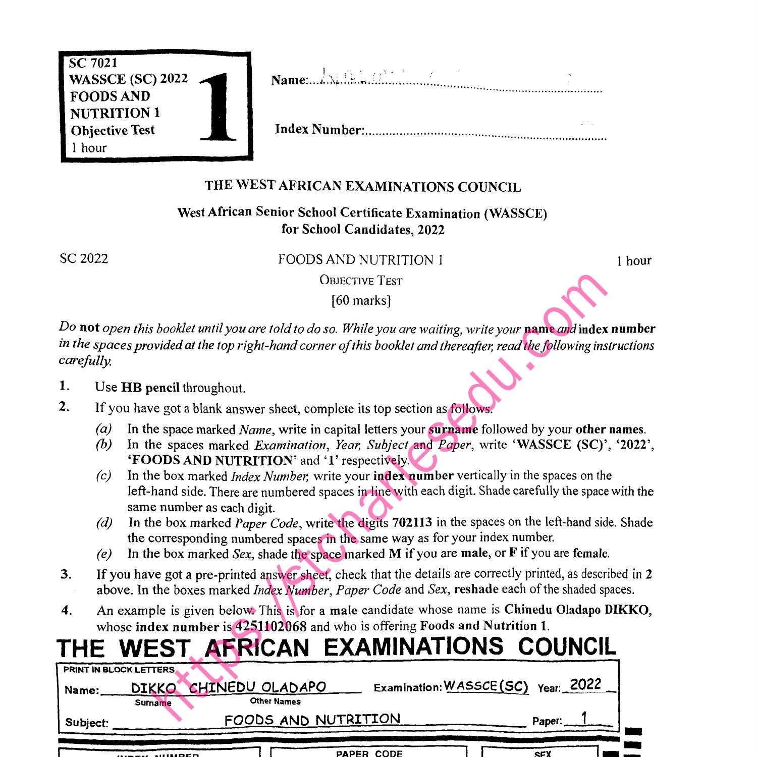 WAEC Food and Nutrition Practical Past Questions.pdf | DocDroid