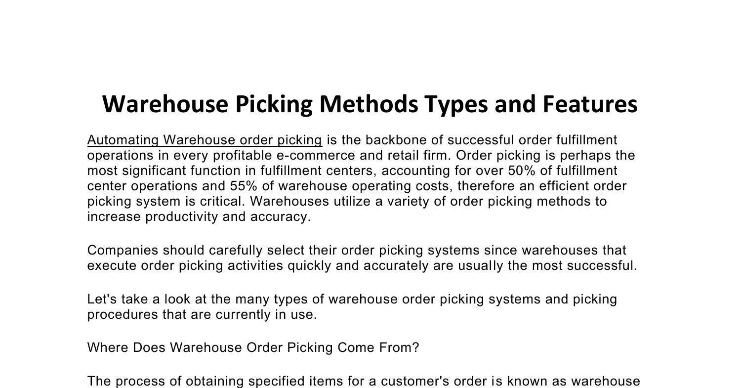 Warehouse Picking Methods Types and Features-converted.pdf | DocDroid