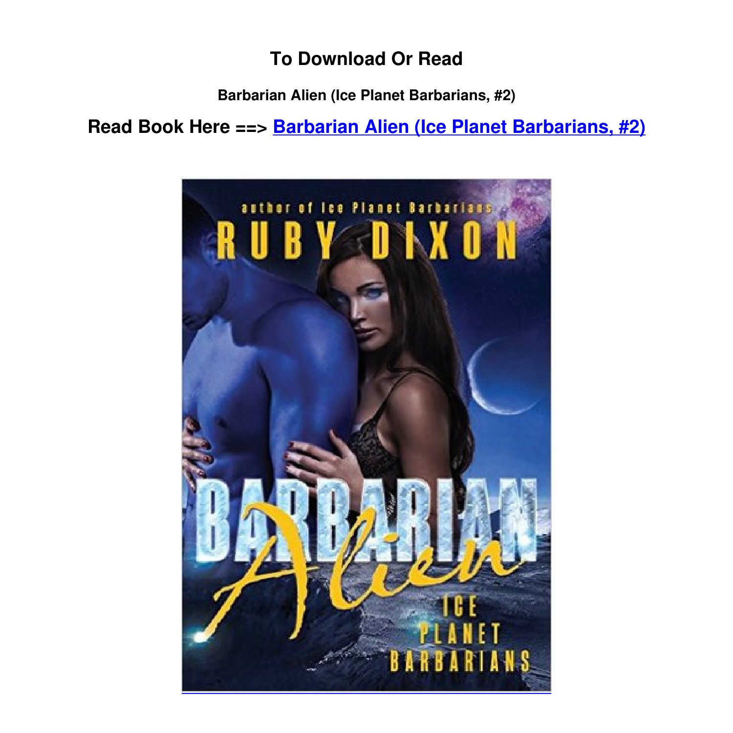 ePub Download Barbarian Alien Ice Planet Barbarians 2 BY Ruby Dixon.pdf | DocDroid