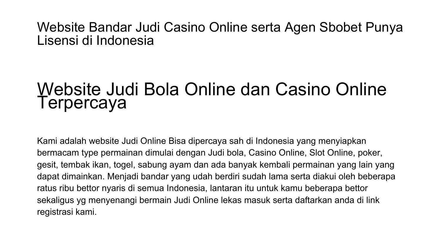Layanan Terbaik Dari Situs Judi Online di Indonesiaommlg.pdf.pdf | DocDroid