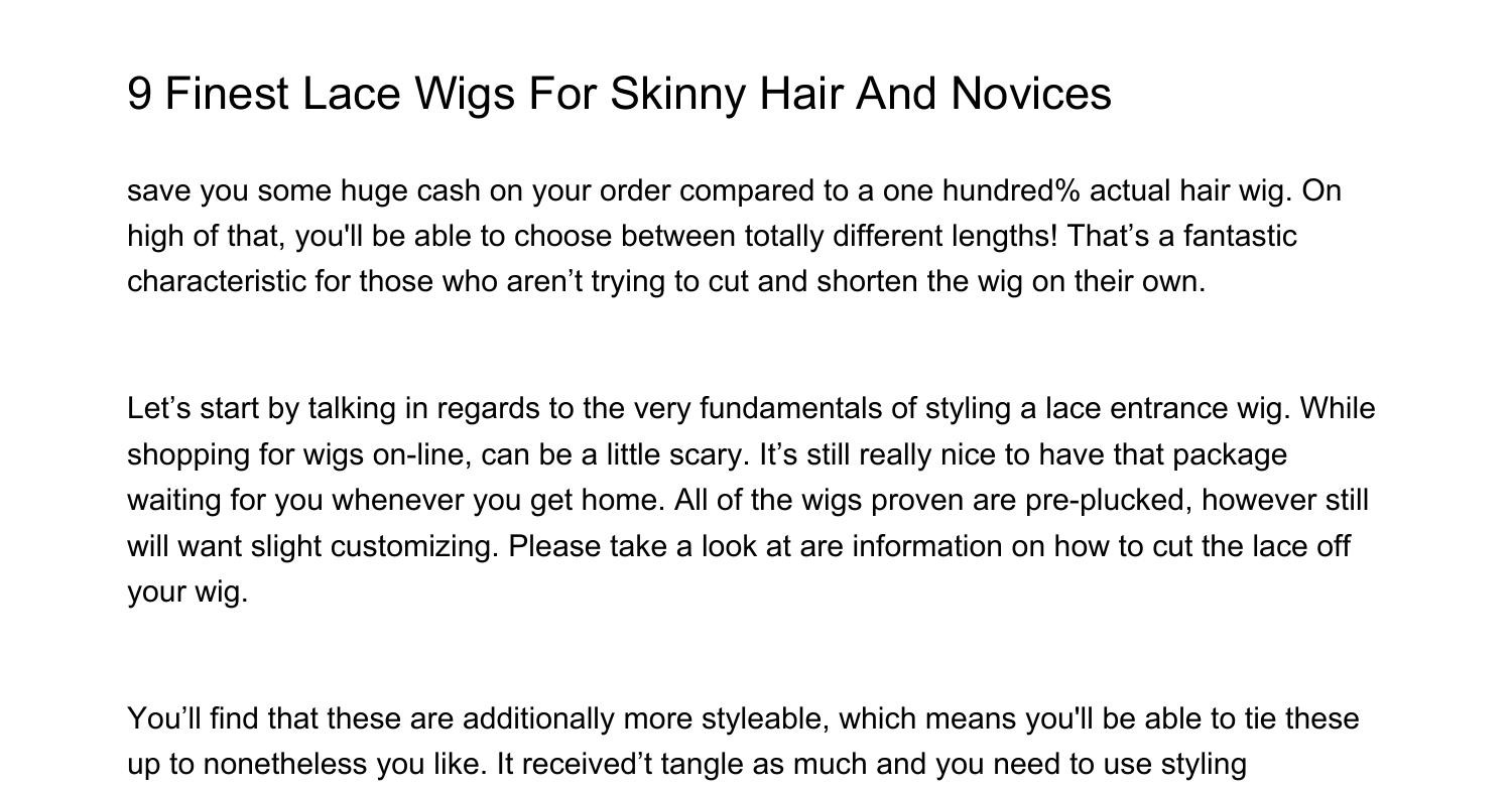 9 Best Lace Wigs For Thin Hair And Newbiesuhzvg.pdf.pdf | DocDroid