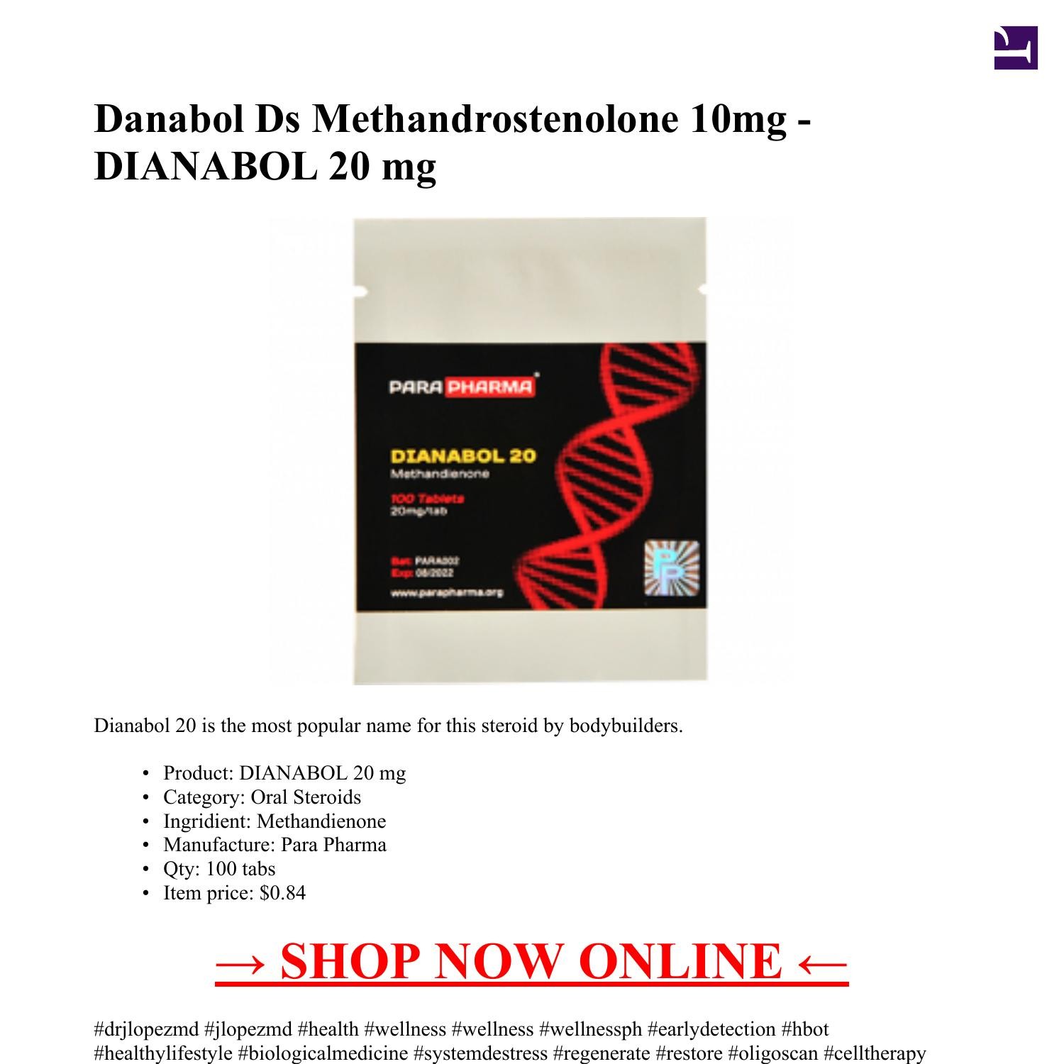 Danabol Ds Methandrostenolone 10mg - DIANABOL 20 mg 100 tabs .pdf ...