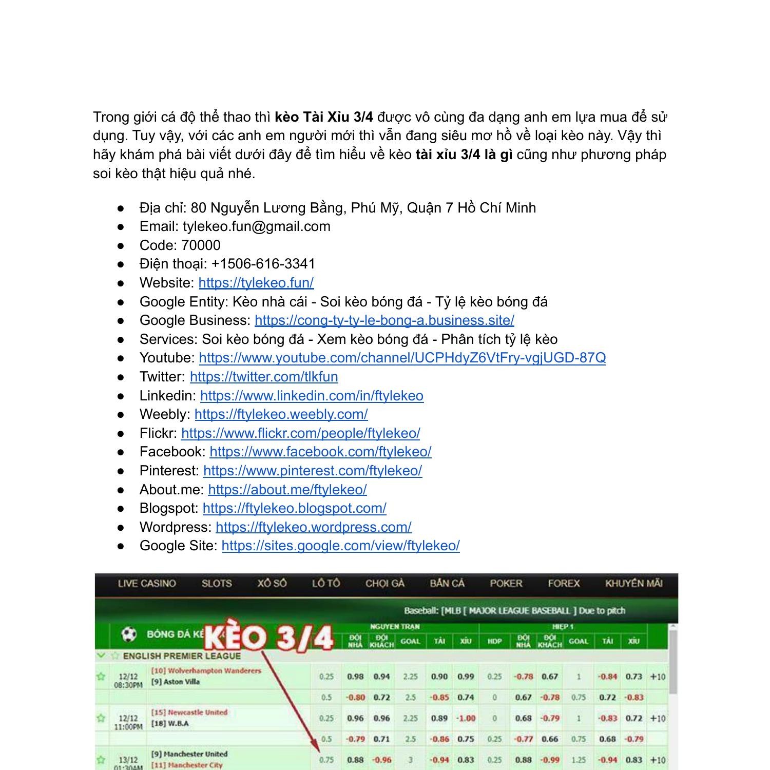 Tài Xỉu 3/4 Là Gì Làm Thế Nào Bắt Kèo 3/4 Hiệu Quả.pdf | DocDroid