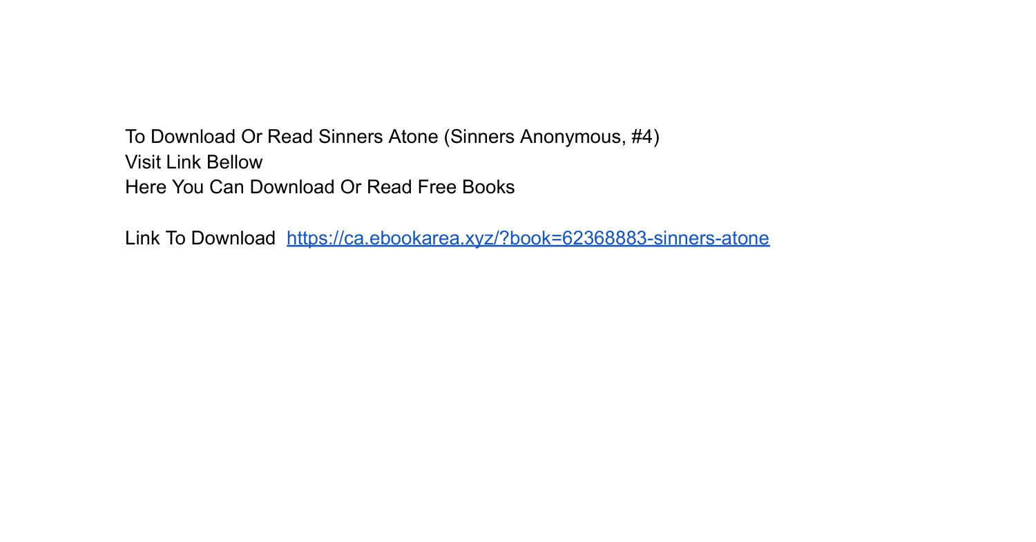 [ PDF ] [ Download ] Sinners Atone (Sinners Anonymous, #4) BY _ Somme ...