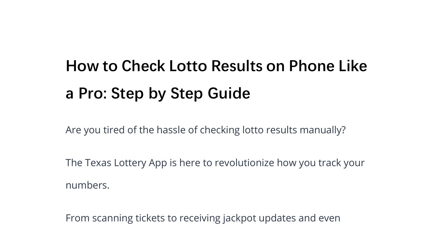 How-to-Check-Lotto-Results-on-Phone-Like-a-Pro.pdf | DocDroid