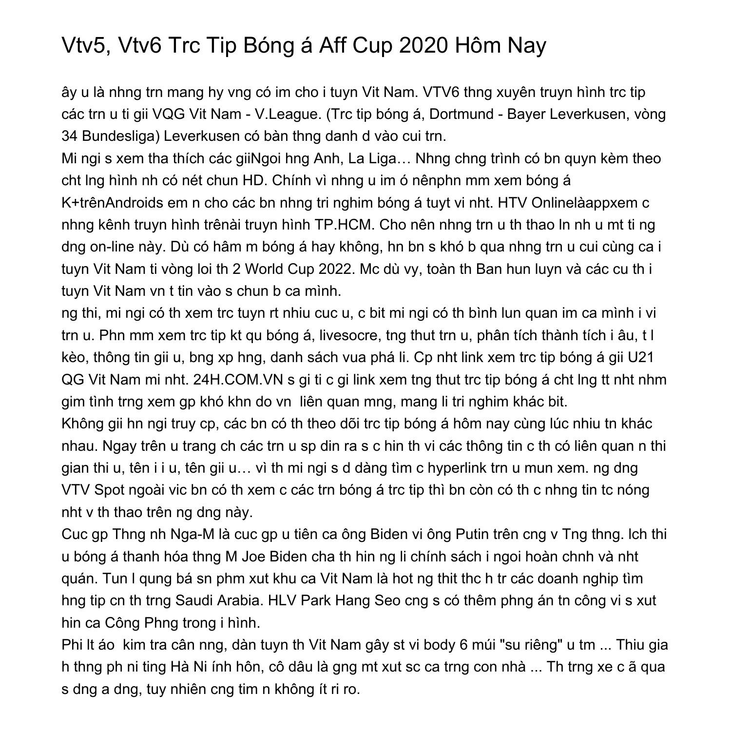 Vtv5 Vtv6 Trực Tiếp Bóng Đá Aff Cup 2020 Hôm Nayhmild.pdf.pdf | DocDroid