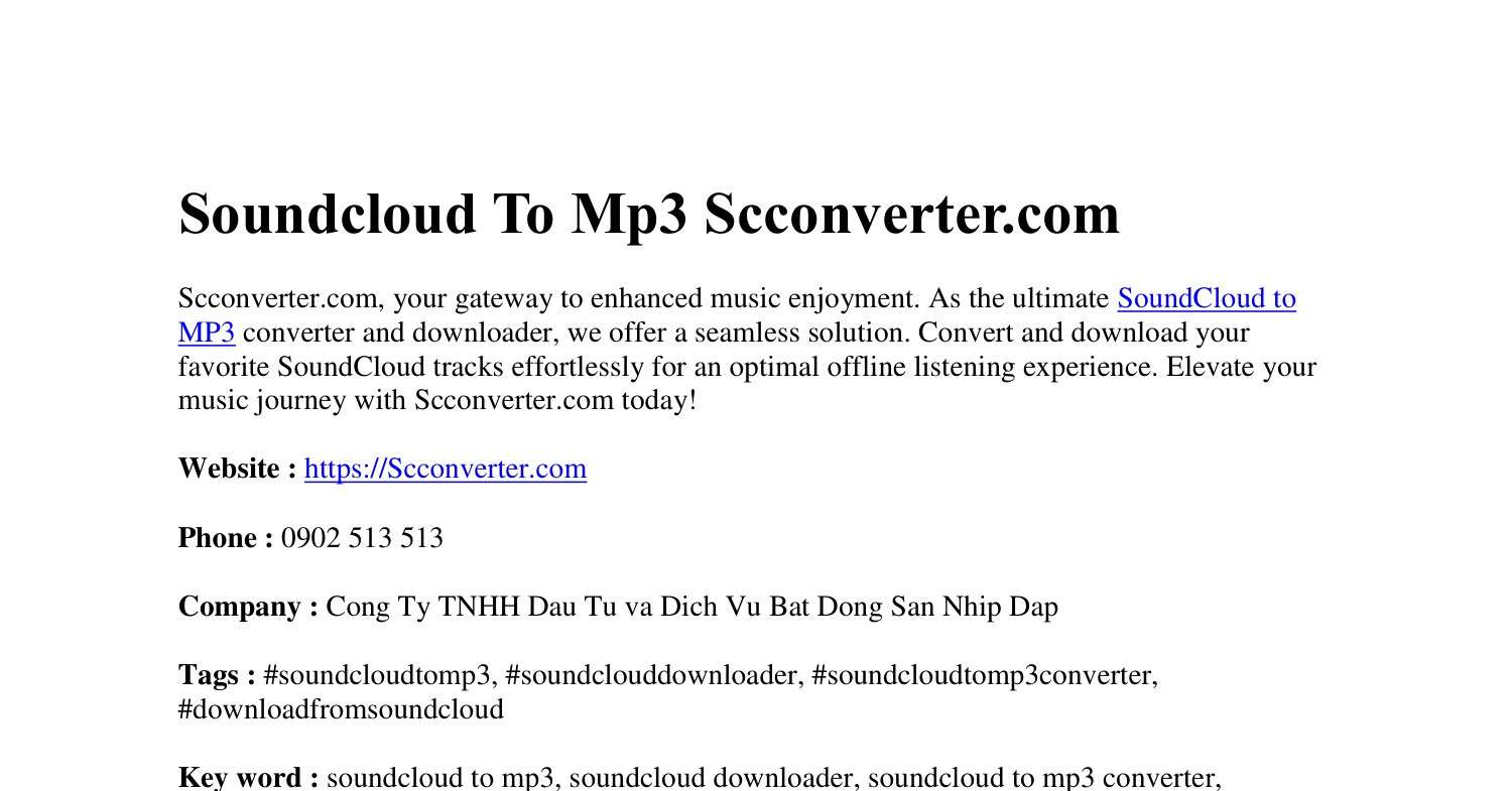 Soundcloud To Mp3 Scconverter.com.pdf | DocDroid