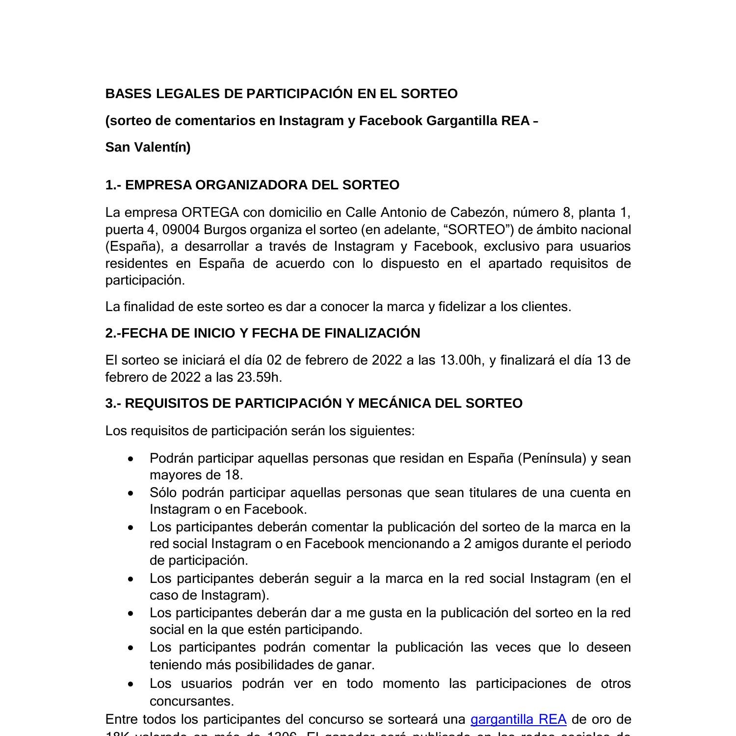 BASES LEGALES SORTEO INSTAGRAM y FB [ORTEGA] - San Valentín.pdf | DocDroid
